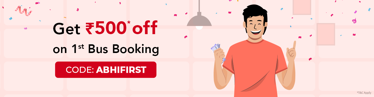 Use Coupon Code ABHIFIRST: Get ₹500 Off on 1st Booking | AbhiBus